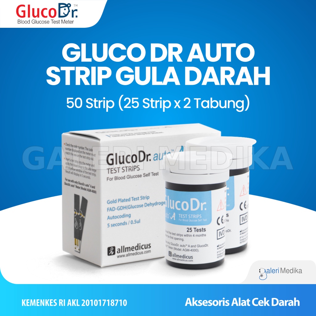 Jual Gluco Dr Auto Strip AGM-4000 Isi 50 - Strip Glukosa / Gula Darah ...