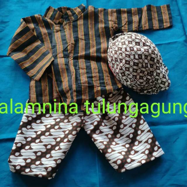 Jual Setelan surjan sorjan lurik blangkon jogja celana batik beskap ...