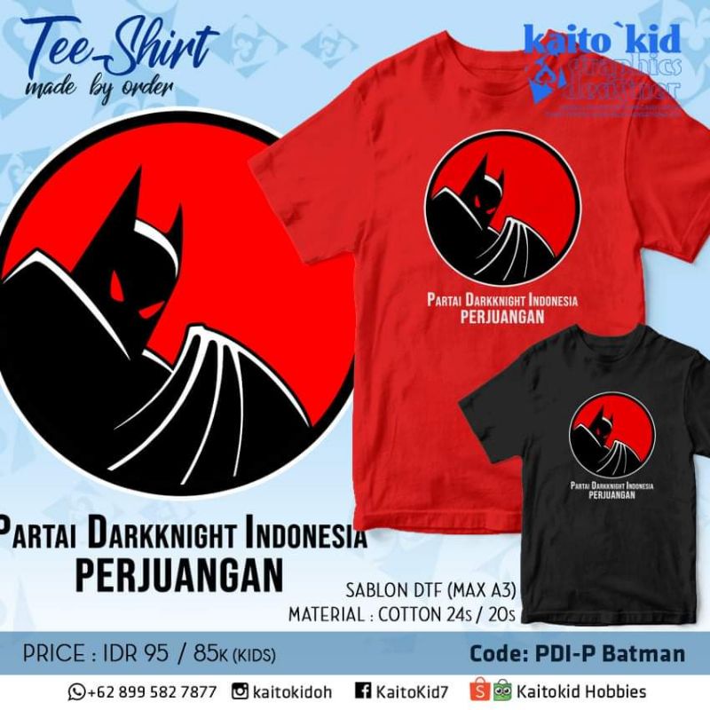 Jual Kaos BATMAN PDI Perjuangan Plesetan Meme Lucu Unik bisa custom ...