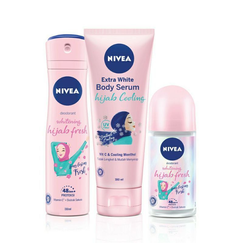 Jual NIVEA WHITENING HIJAB FRESH SERIES | DEODORANT | BODY SERUM ...