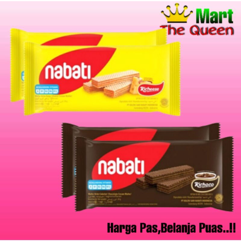 Jual Nabati wafer coklat keju renceng isi 10 pcs 23gr (packing)/pcs ...
