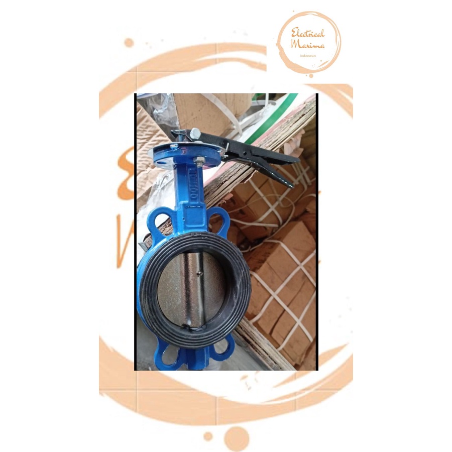 Jual Butterfly Valve 4inci DN100 Besi EPDM D71X-16 Katup Kupu-Kupu | Shopee Indonesia