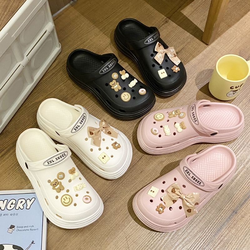 Jual littlekiddoss SH2240 Sendal Selop Wedges Wanita Import Sandal Clog ...