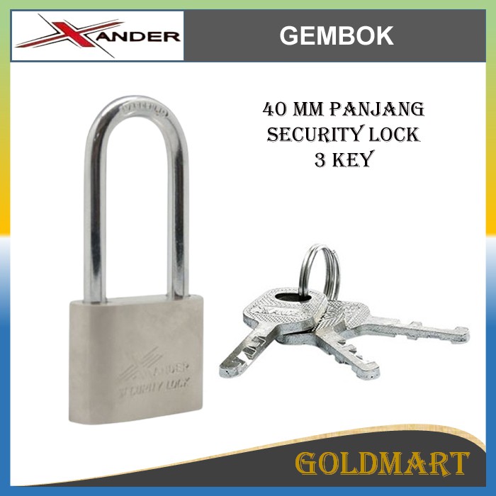 Jual Gembok 40mm Panjang - Xander Security Lock 3 Key | Shopee Indonesia