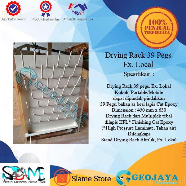 Jual [Ekonomis] Drying Rack Glassware Rack 39 Pegs Laboratorium Ex ...