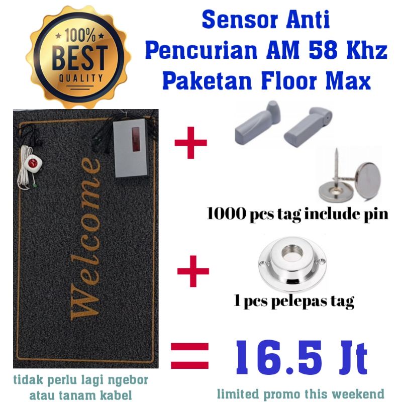 Jual Sensor OP Paketan Floor Max AM 58 Khz include sensor tag pin dan ...