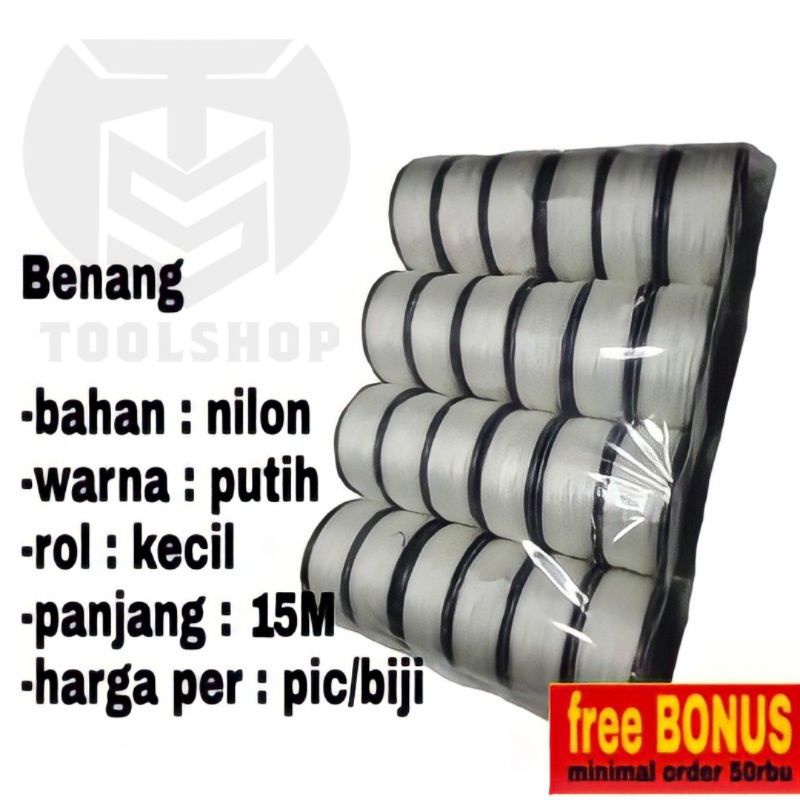 Jual Benang Bangunan Benang Nilon Putih 15 Meter | Shopee Indonesia