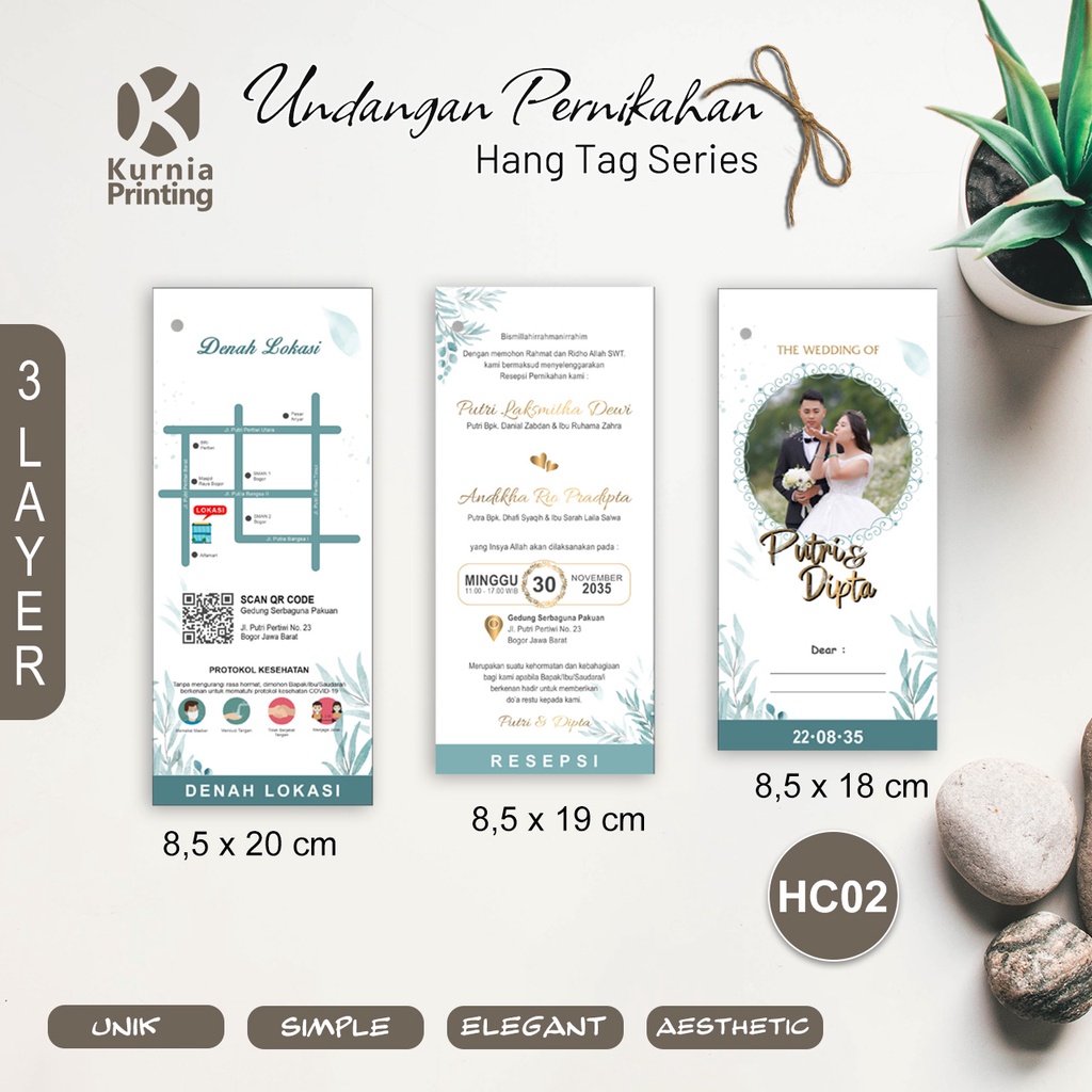 Jual Undangan Hang Tag Murah Undangan Pernikahan Aesthetic Tali Rami Foto Strip - HC02 | Shopee ...
