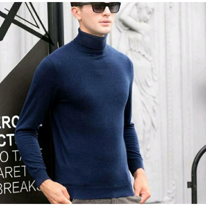 Jual Sweater Turtle Neck Pria Lengan Panjang / Sweater Turtleneck Korean Style Sweater Leher ...
