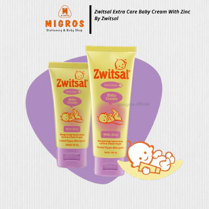 Jual Zwitsal Extra Care Baby Cream With Zinc 100ml 50ml | Shopee Indonesia