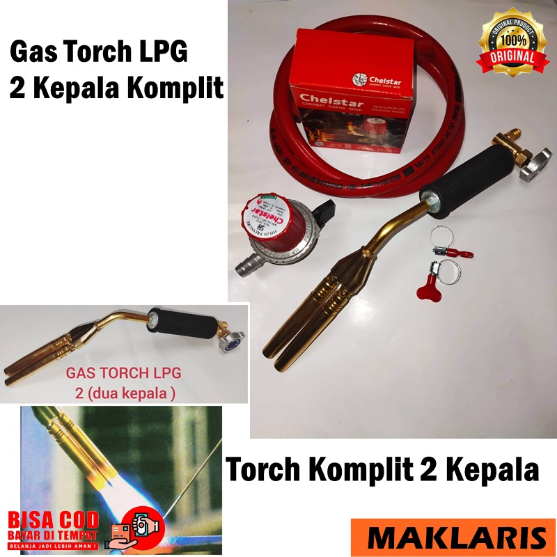 Jual Torch Gas Kepala Dua Kepala Gas Torch Dua Lubang Kepala Heating ...