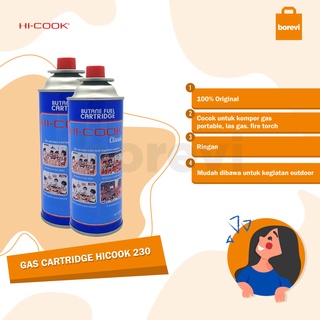 Jual TABUNG GAS KALENG KECIL PORTABLE BUTANE FUEL CARTRIDGE HICOOK 230 ...