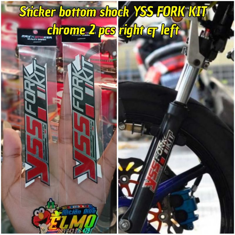 Jual Stiker bottom shock YSS fork kit chrome isi 2 biji kanan dan kiri ...