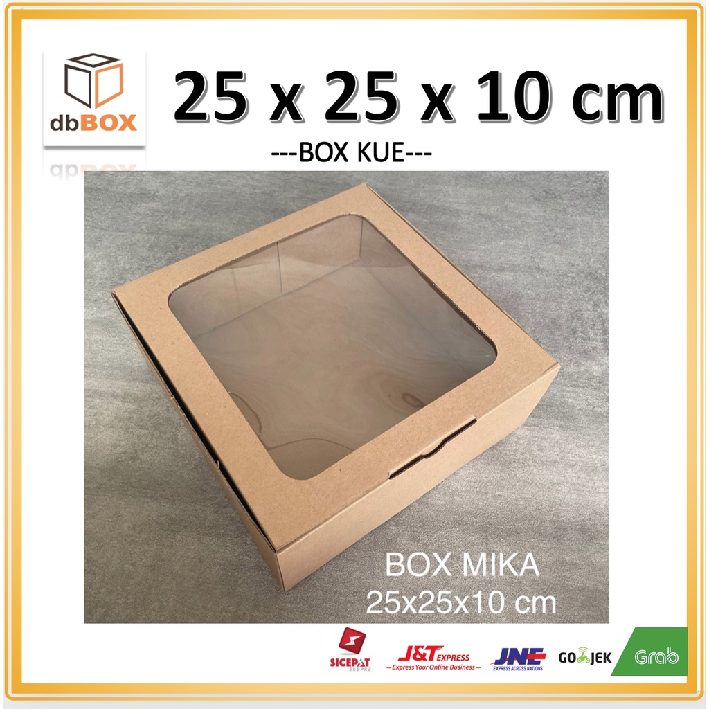 Jual BOX MIKA 25x25x10 cm kardus die cut, untuk kue hampers gift box ...