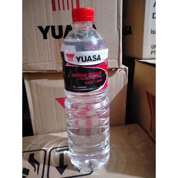 Jual AIR AKI MERAH YUASA AIR ACCU ZUUR YUASA 1 LITER | Shopee Indonesia
