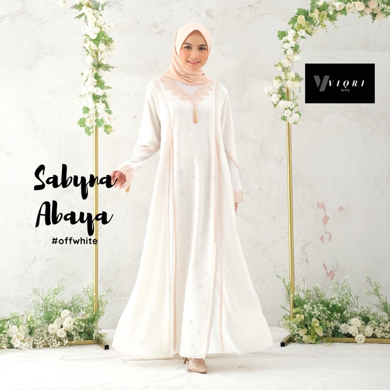 Jual Gamis Abaya Sabyna Putih Mewah by VIQRI | Shopee Indonesia