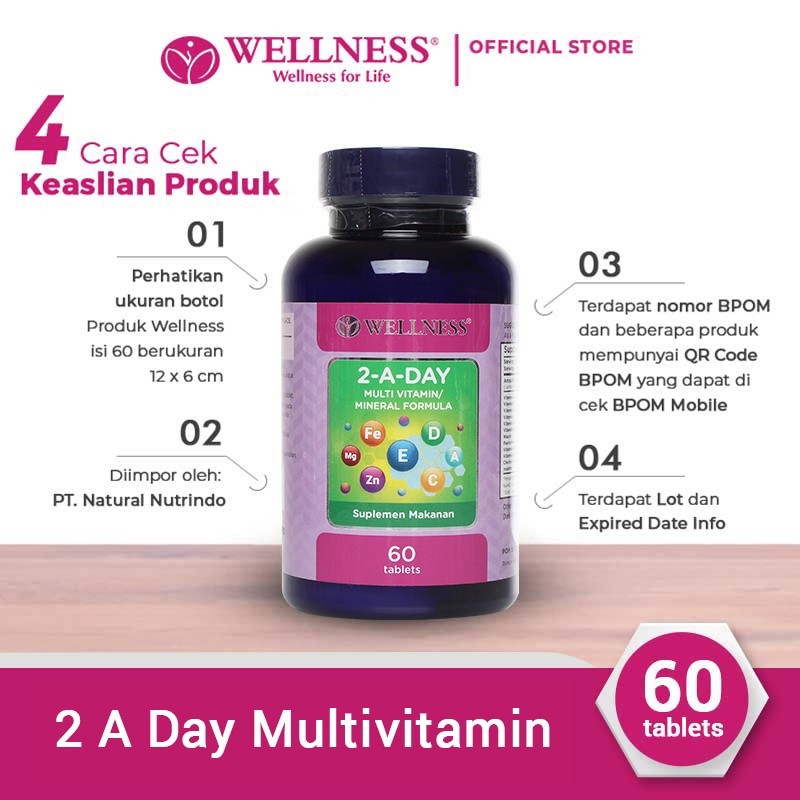 Jual Wellness Multivitamin/Mineral 2-A-Day - 60 Tablets | Shopee Indonesia