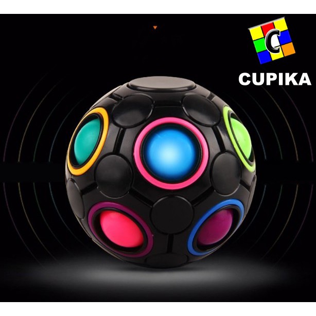 Jual Cube Puzzle Bola Ball Rainbow Ball YONGJUN Diameter 7CM Blackbase ...