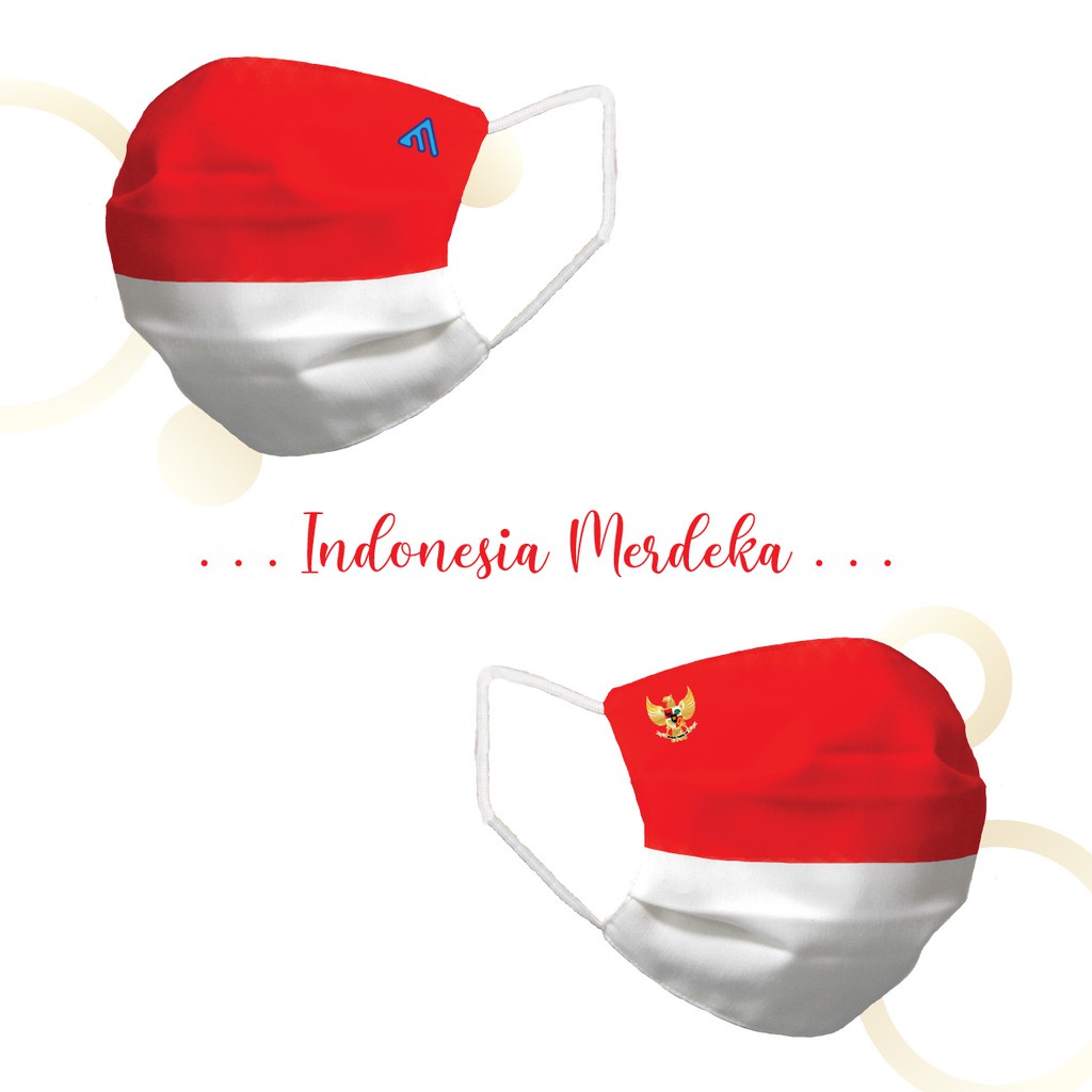 Jual Masker Ateja Mask Merah Putih Logo Garuda Kemerdekaan RI Kain Non ...