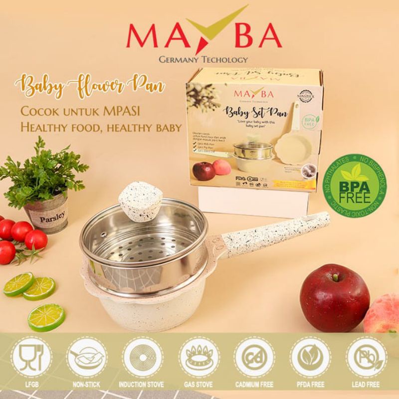 Jual MAYBA Baby Flower Pan 3in1 - GOHAPPY Panci Set Bayi - Panci Set ...