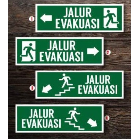 Jual STIKER SIGN K3 RAMBU JALUR EVAKUASI TANGGA KIRI KANAN Uk. 30 x 10 CM SIGN RAMBU K3 STICKER ...