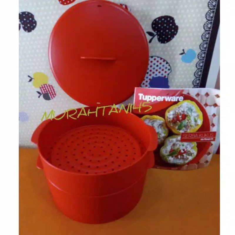 Jual Promo Pengukus steam it tupperware merah 2 susun | Shopee Indonesia