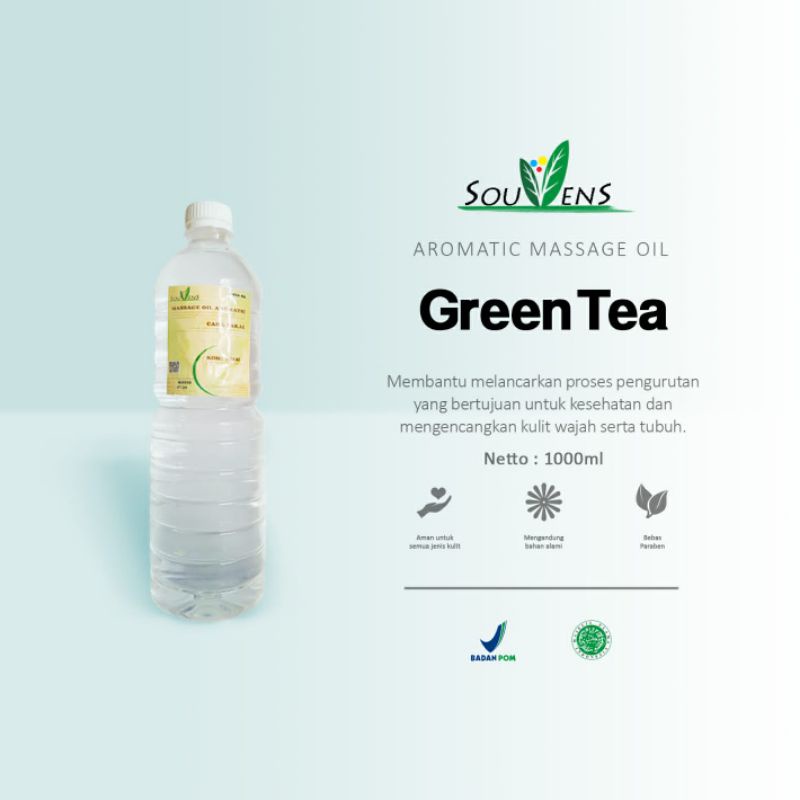 Jual Massage Oil Aromaterapi Sensasi Green Tea 1 Liter Minyak Pijat Standar SPA | Shopee Indonesia