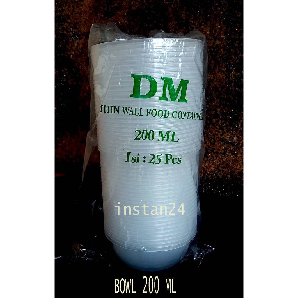 Jual Thinwall / plastik food container bowl 200 ml isi 25 pcs | Shopee Indonesia
