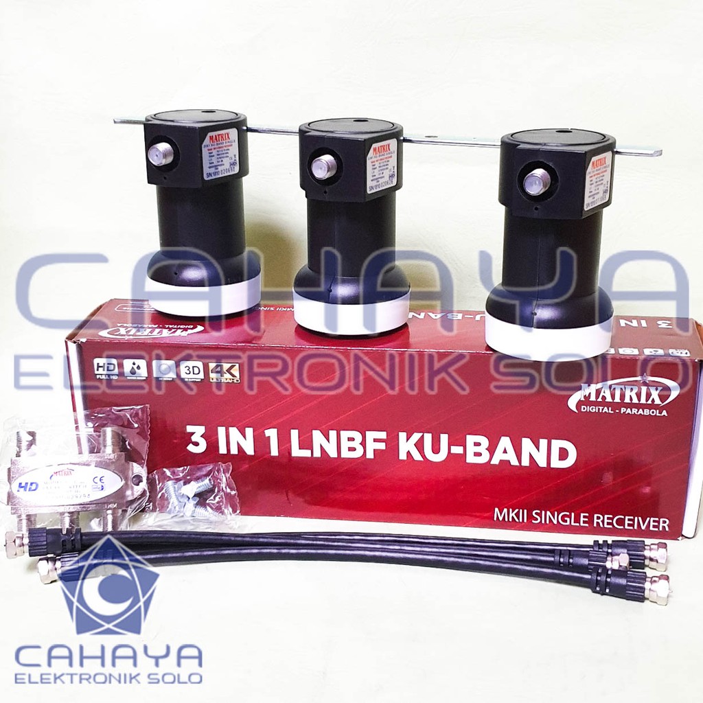 Jual LNB Ku Matrix 3 In 1 Single Receiver 1 Band Parabola ODU 60cm 80cm ...