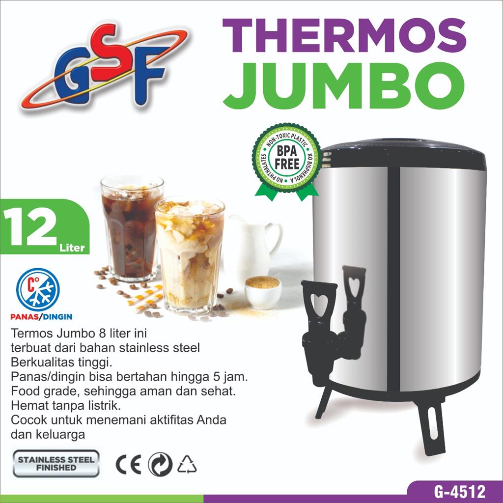 Jual Water Jug Milk Tea Termos Tuas Keran Besar Stainless GSF 4512 12 ...