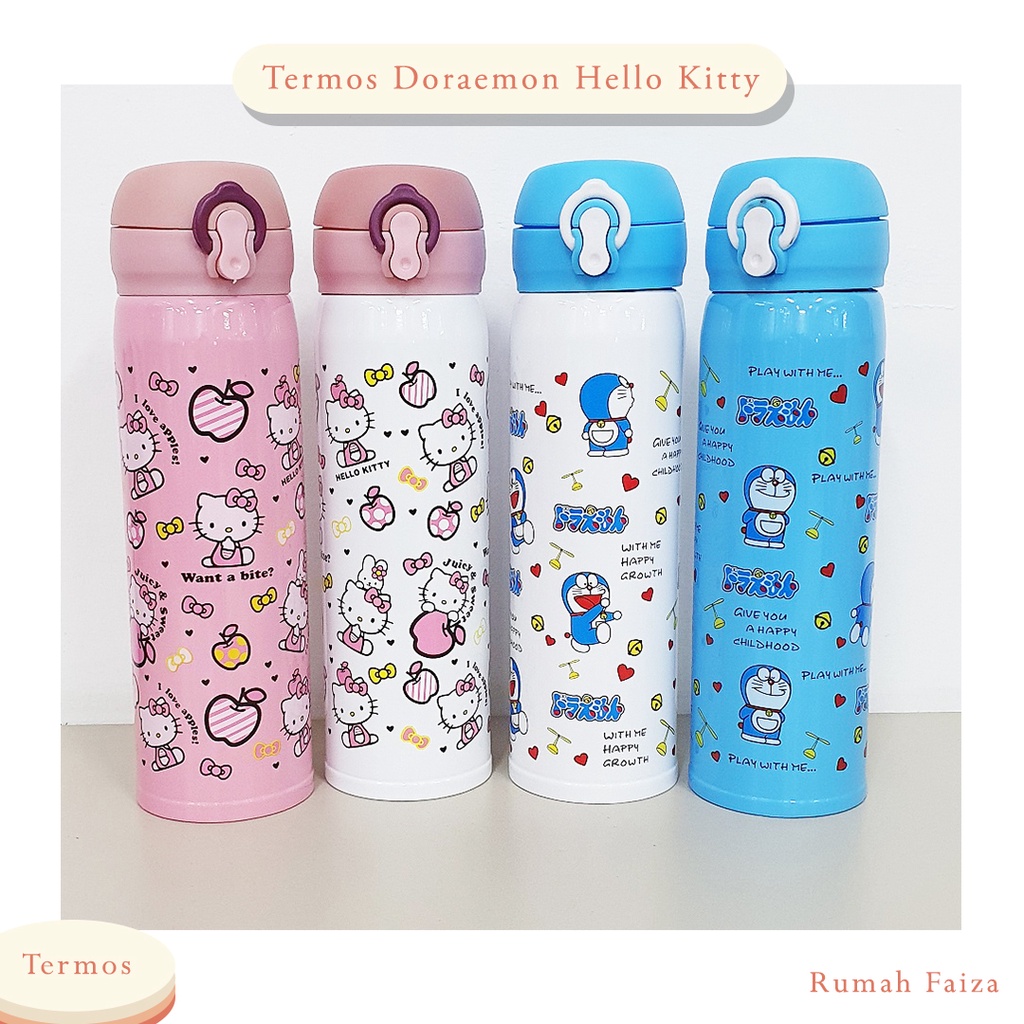Jual Termos Kancing Karakter 500ml Doraemon Hello Kitty - Botol Minum ...