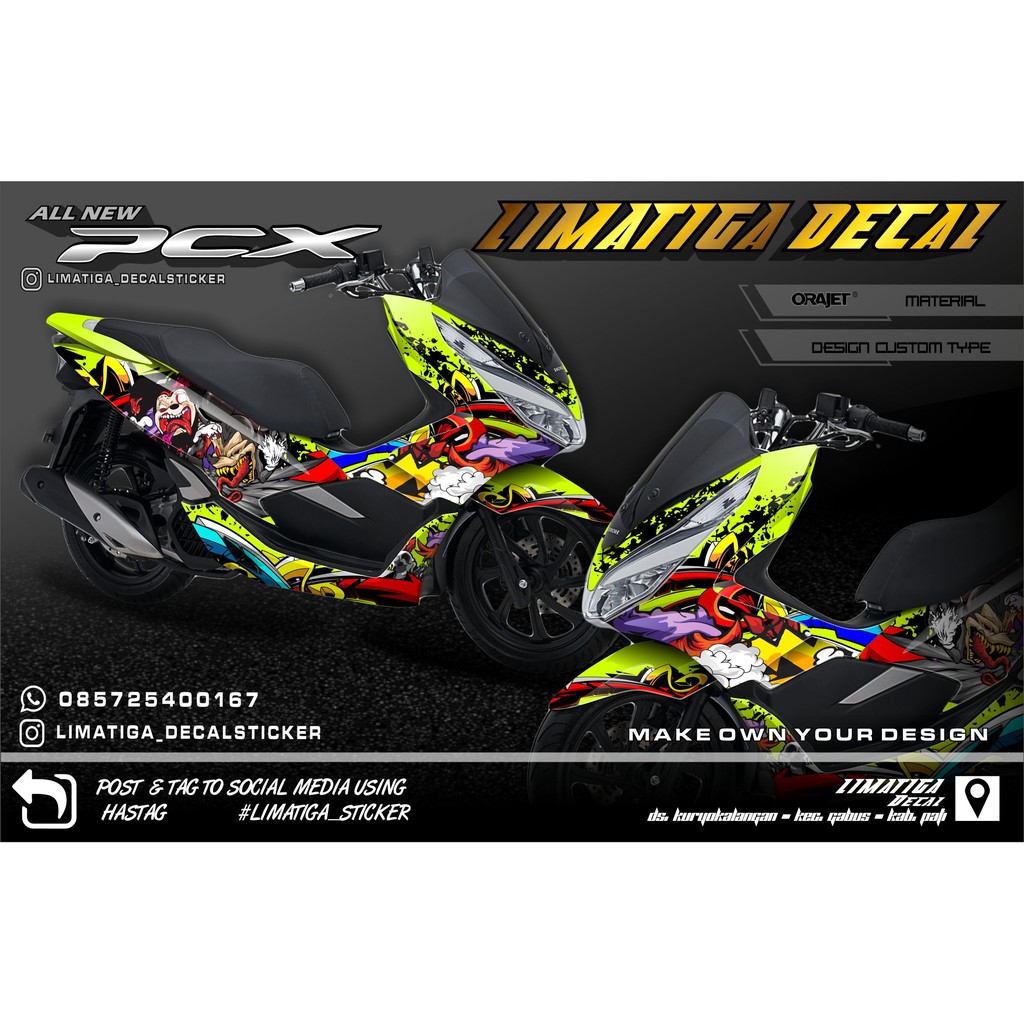 Jual Decal Stiker Honda PCX Full Body Sticker Dekal PCX Variasi Lis ...
