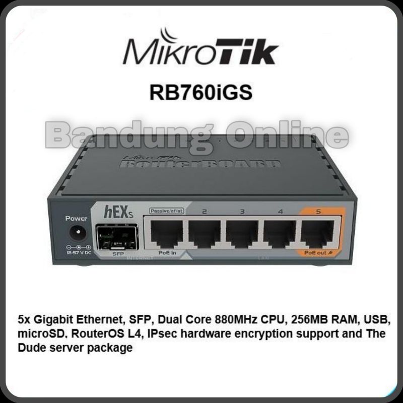 Jual Mikrotik Router RB760iGS hEX S Routerboard SFP Gigabit | Shopee ...