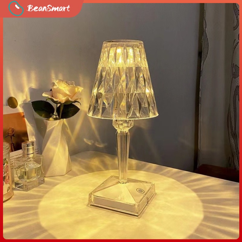 Jual 【COD】Acrylic Tricolor Diamond Crystal Night Light Wireless USB ...