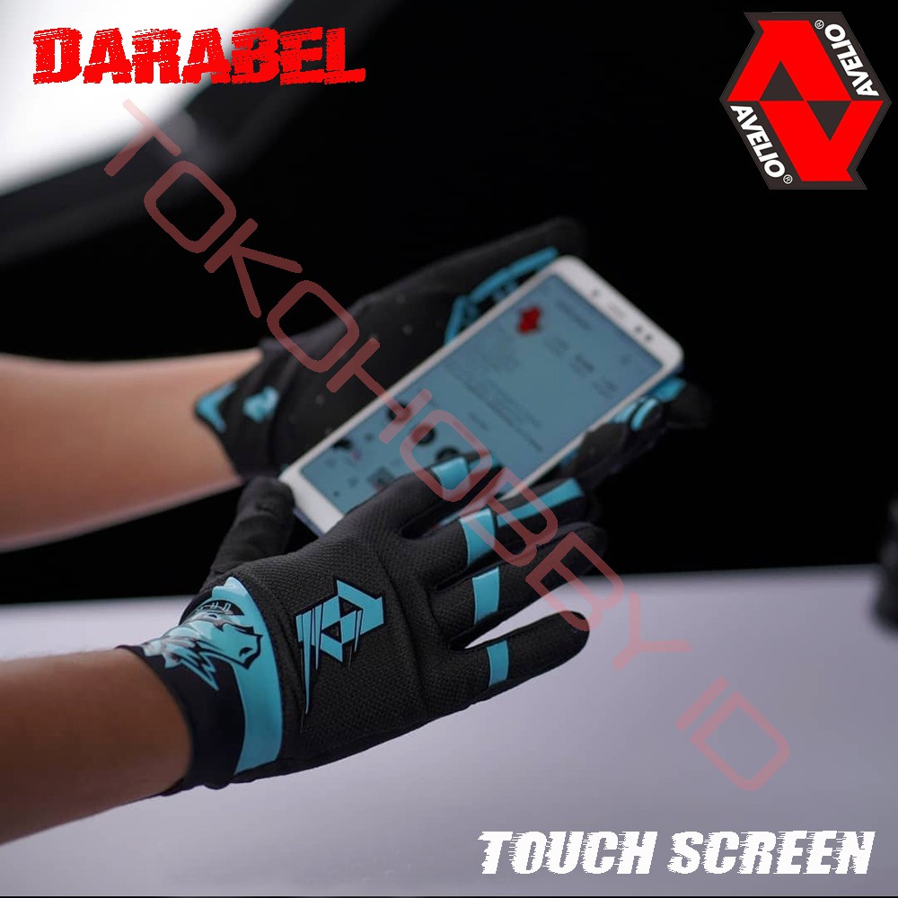 Jual Sarung Tangan Sepeda Touch Screen Avelio Darabel Hitam Biru Tosca ...
