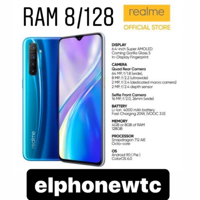 Jual Realme XT 8/128 Garansi Resmi 64MP Quad camera, VOOC 3.0 ...
