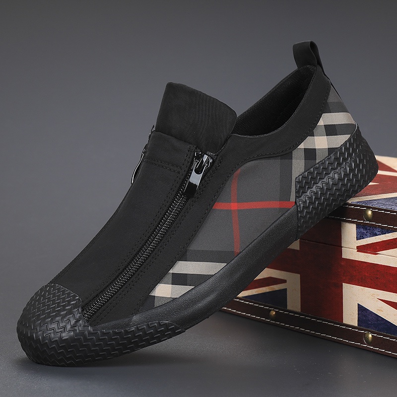 Jual Ringan Sepatu Pantofel Kanvas Slip On Ritsleting Pria Kerja Santai ...