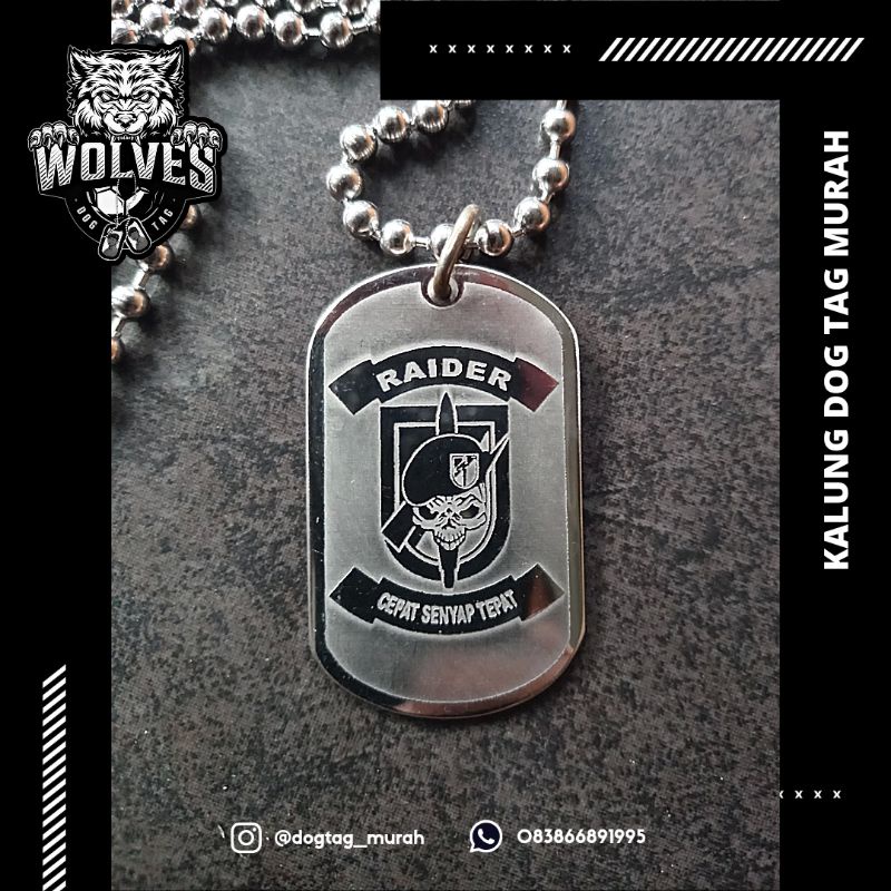 Jual Kalung dogtag Raider / Kalung batalyon raider / Dog tag raider ...