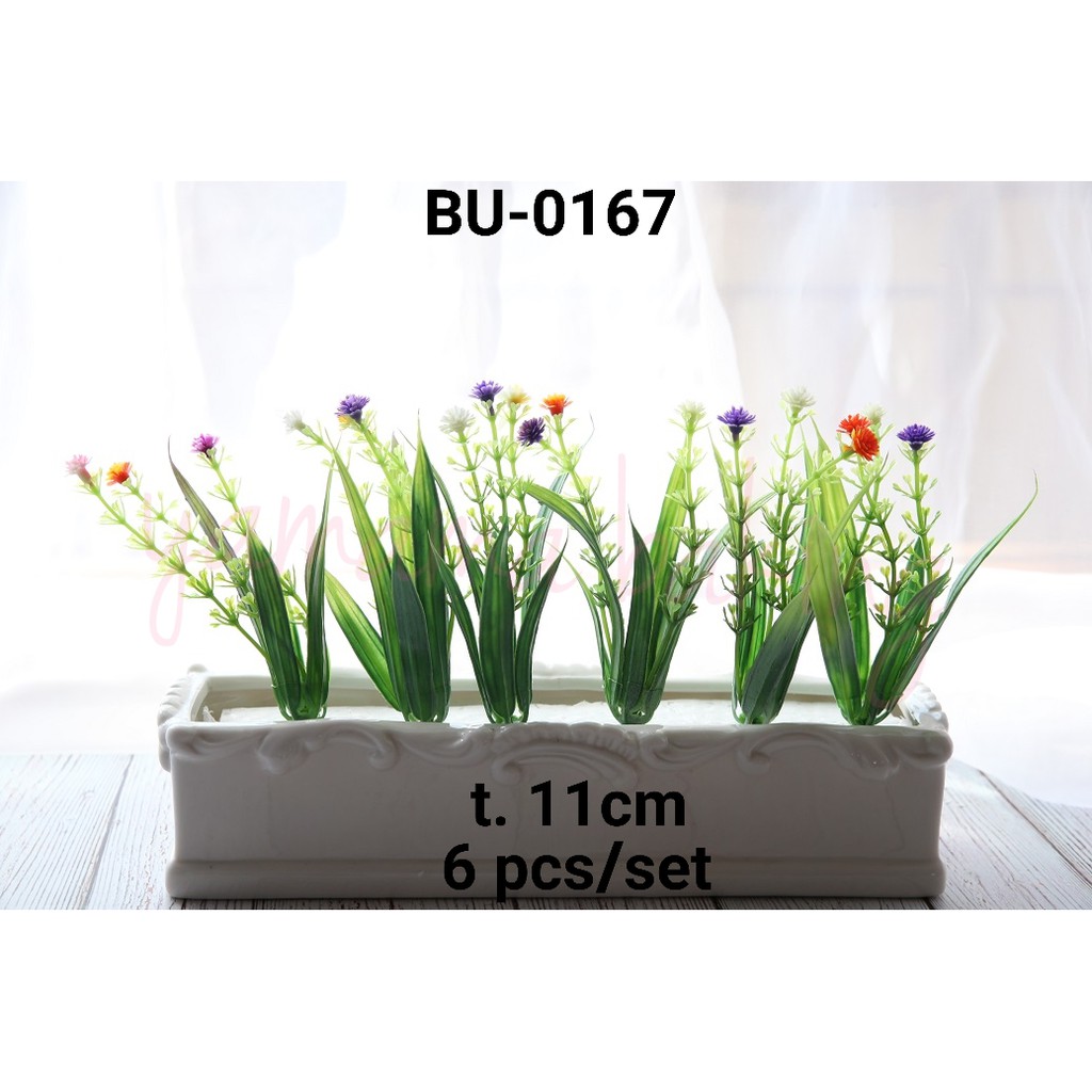 Jual BU-0167 Topper hiasan kue tart cake rumput bunga daun tanaman ...