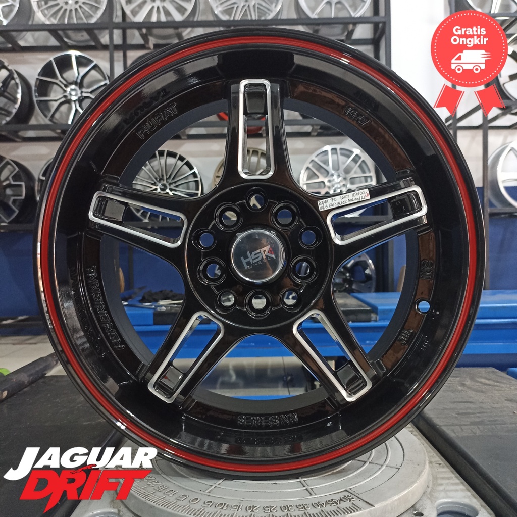 Jual Velg Mobil Ring 16 HSR Rupat R16 X 7 Pcd 10 x 100 - 114.3 ET45 Warna Black Miling / Red ...