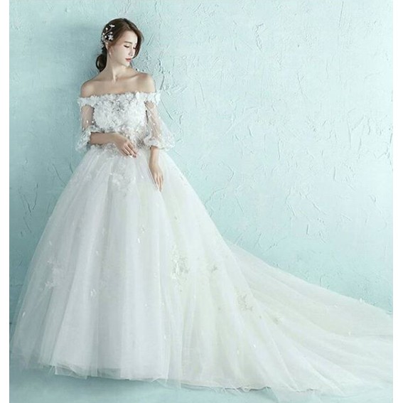Jual gaun elegant/ gaun wedding,prewed,nikahan pengantin | Shopee Indonesia