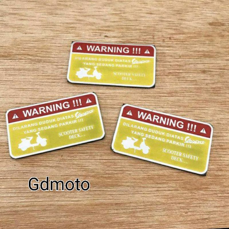 Jual Vespa Badge Sticker Metal Warning Di larang duduk di Atas Vespa Px ...