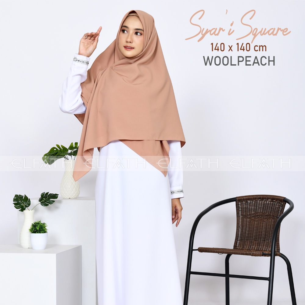 Jual 𝗲𝗹𝗳𝗮𝘁𝗵 - Jilbab Segiempat Wolfis 140 x 140 Khimar / Jilbab Segi empat Jumbo | Shopee Indonesia
