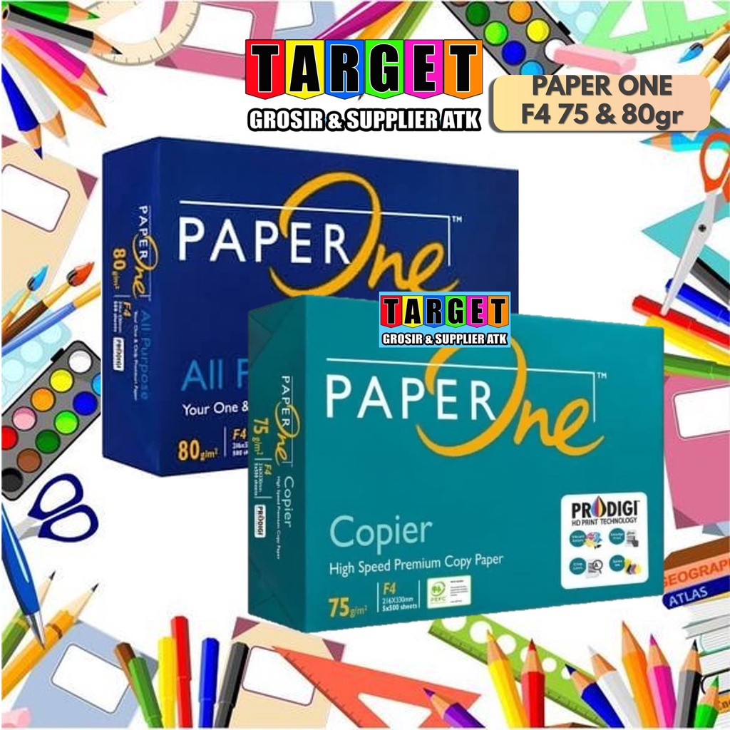 Jual Kertas Print Fotocopy PAPER ONE KERTAS HVS F4 FOLIO / KERTAS PAPERONE 75gr 80gr gram ...