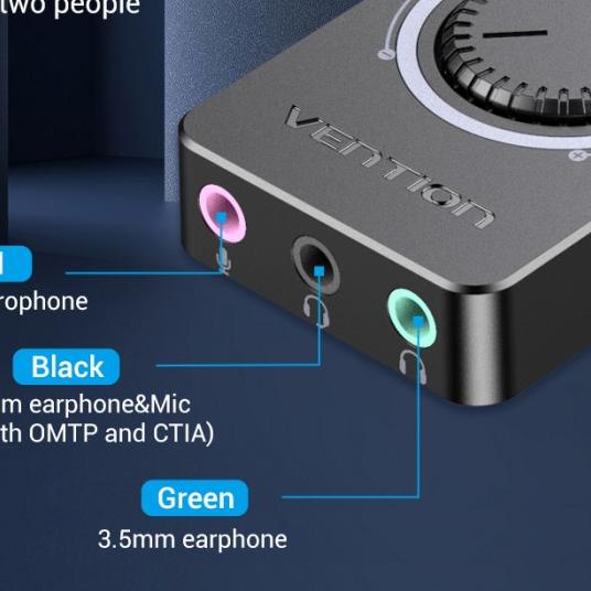 Jual ☁ VENTION Sound Card USB 2.0 with Microphone Input and Volume ...