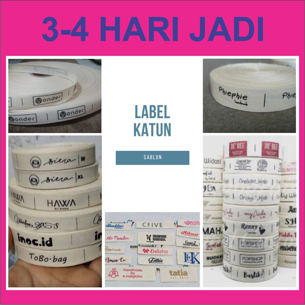 Jual [Min 200 pcs] Label Katun / Label Hijab / Label baju / Pakaian ...