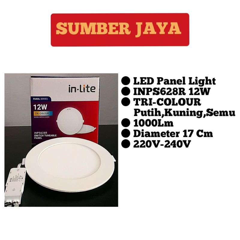 Jual Lampu Panel Series Tri Colour In-lite INPS628R 12 watt | Shopee ...