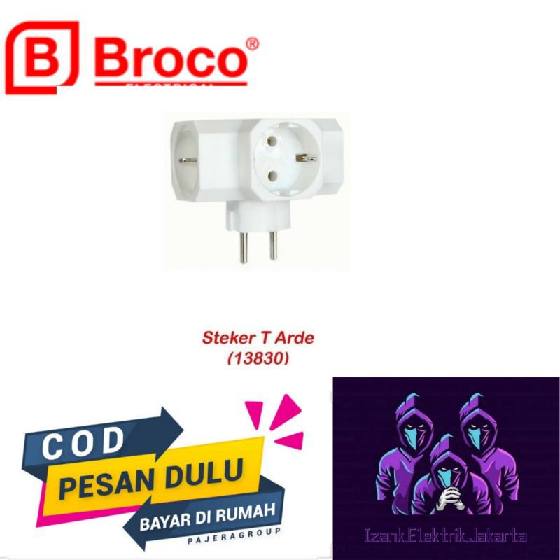 Jual STEKER TEE ARDE BROCO SAMBUNGAN CABANG 3 COLOKAN LISTRIK ORIGINAL ...