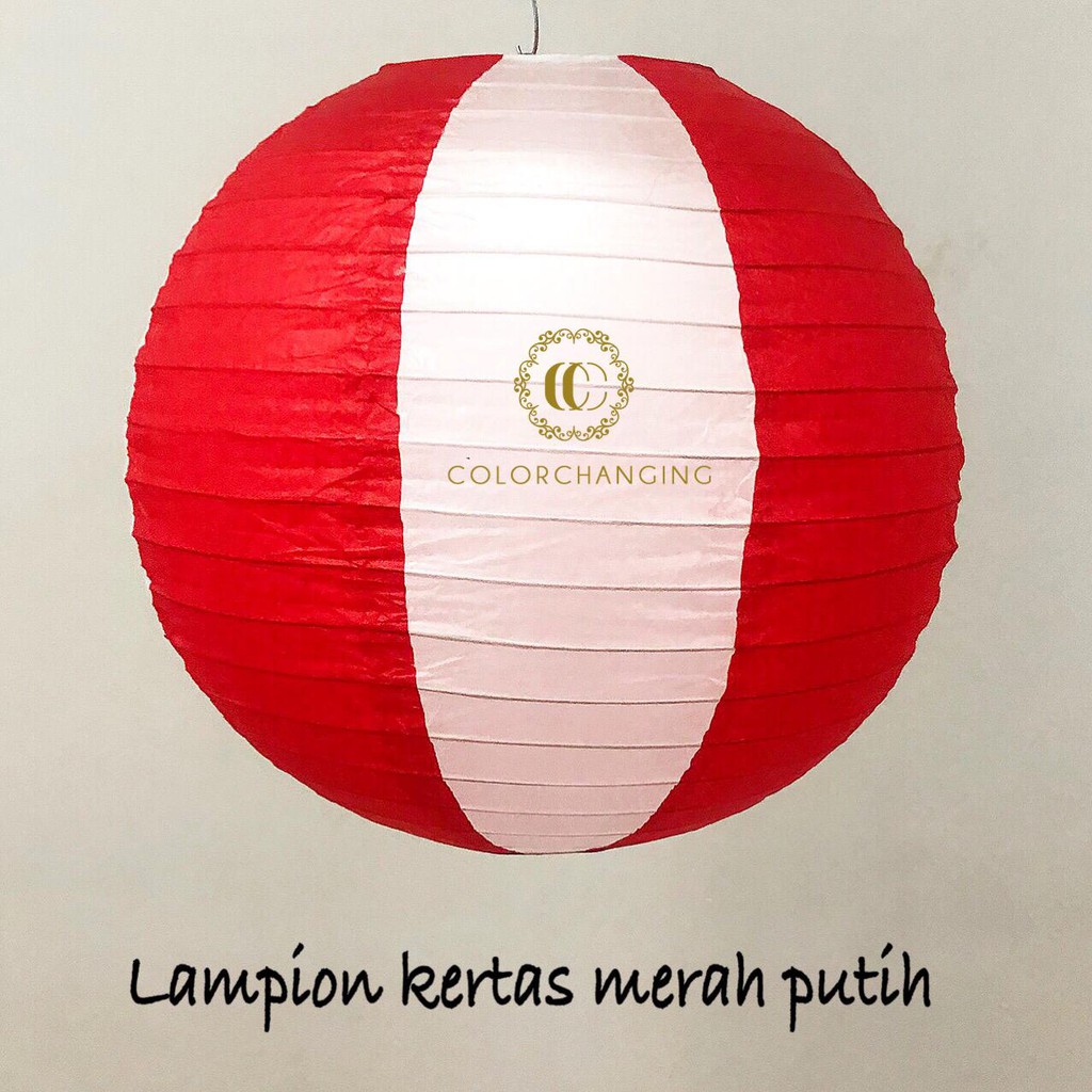 Jual lampion kertas 40 cm merah putih HUT RI kemerdekaan 17 agustus ...