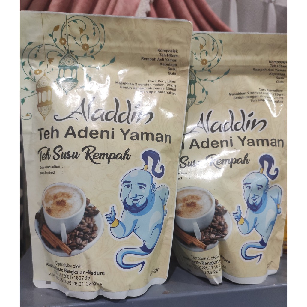 Jual Teh Adeni Yaman Teh susu rempah khas Arab Aladdin 250 Gr | Shopee ...